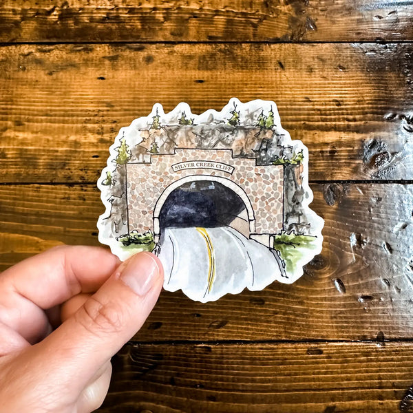 "Silver Creek Cliff" Sticker by SJ Nielsen – North and Shore